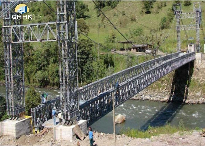 Versatile Prefabricated Steel Bridge , Army Bailey Bridge Construction