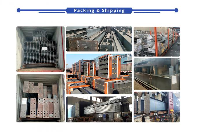 Hot Rolled H Section Steel Structure Warehouse With Angle Steel Bracing